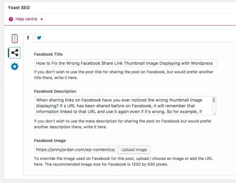 How to Fix the Wrong Facebook Share Link Thumbnail Image with Wordpress - Jonny Jordan